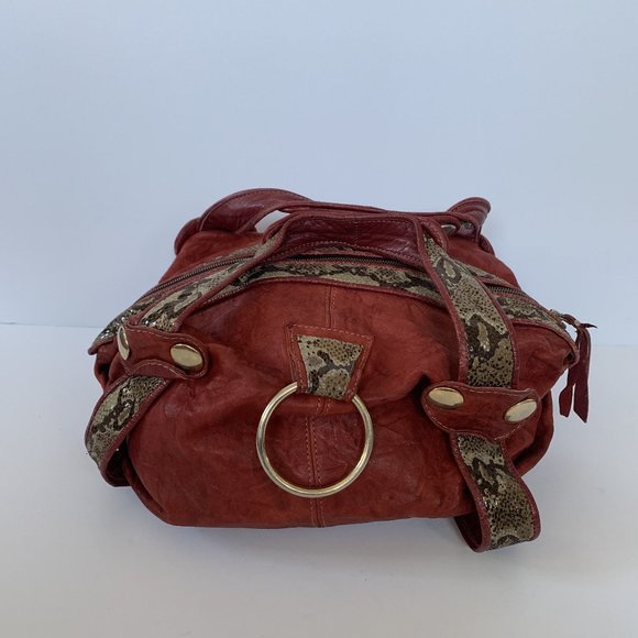 Gustto | Bags | Vintage Y2k 999 Gustto Red Leather Satchel Hobo 16 X 9 ...